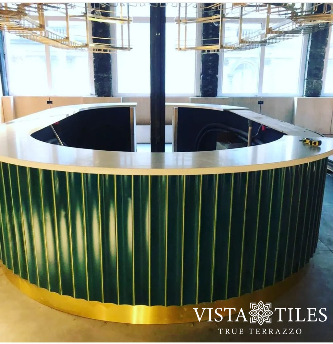 Bar Front Green Ceramic Corrugated Tile, Concave Tile,tradition ...