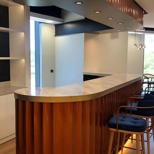 Bar Front Brown Ceramic Corrugated Tile , Concave Ceramic Tradition ...