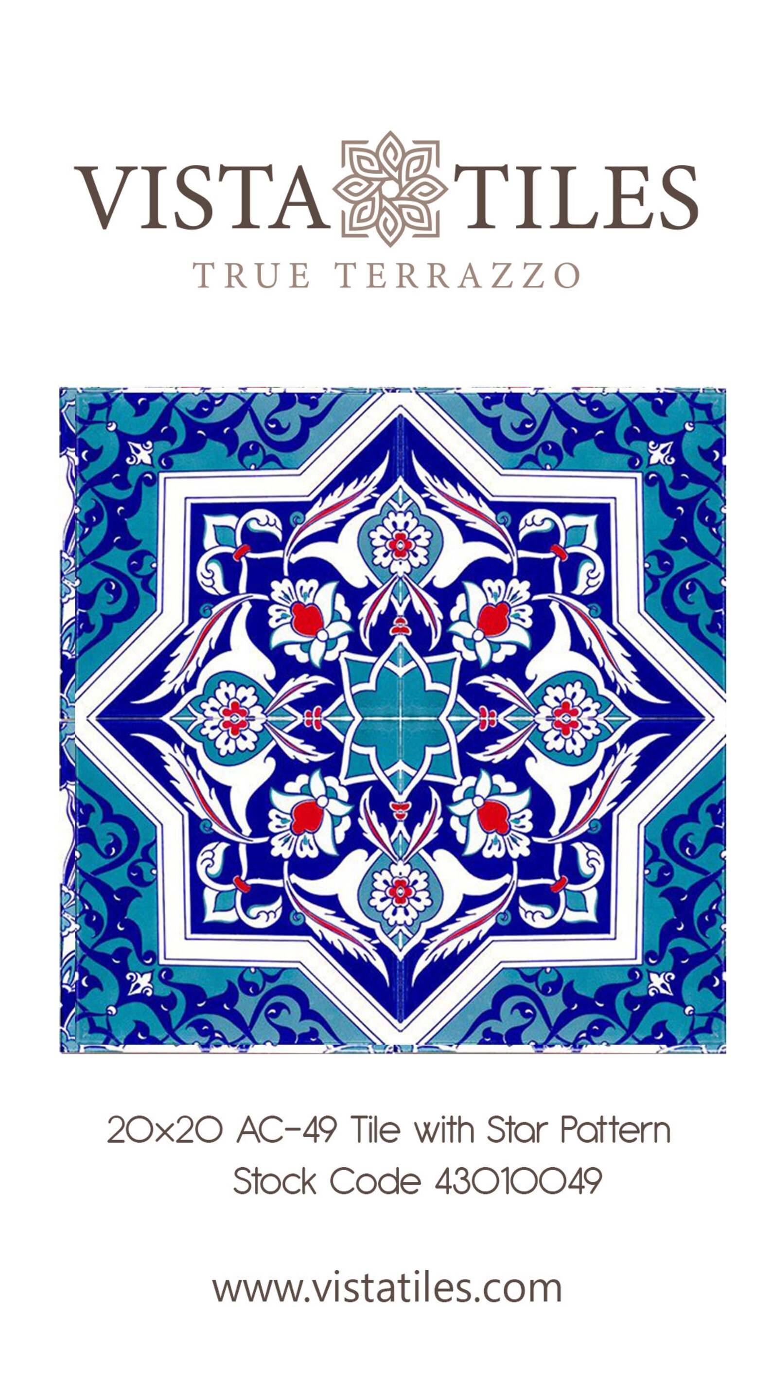 Turkish Ceramic Tile, Set of 25 Pcs (10sqf + 1 Sqm), Ottoman Tile,hamam ...
