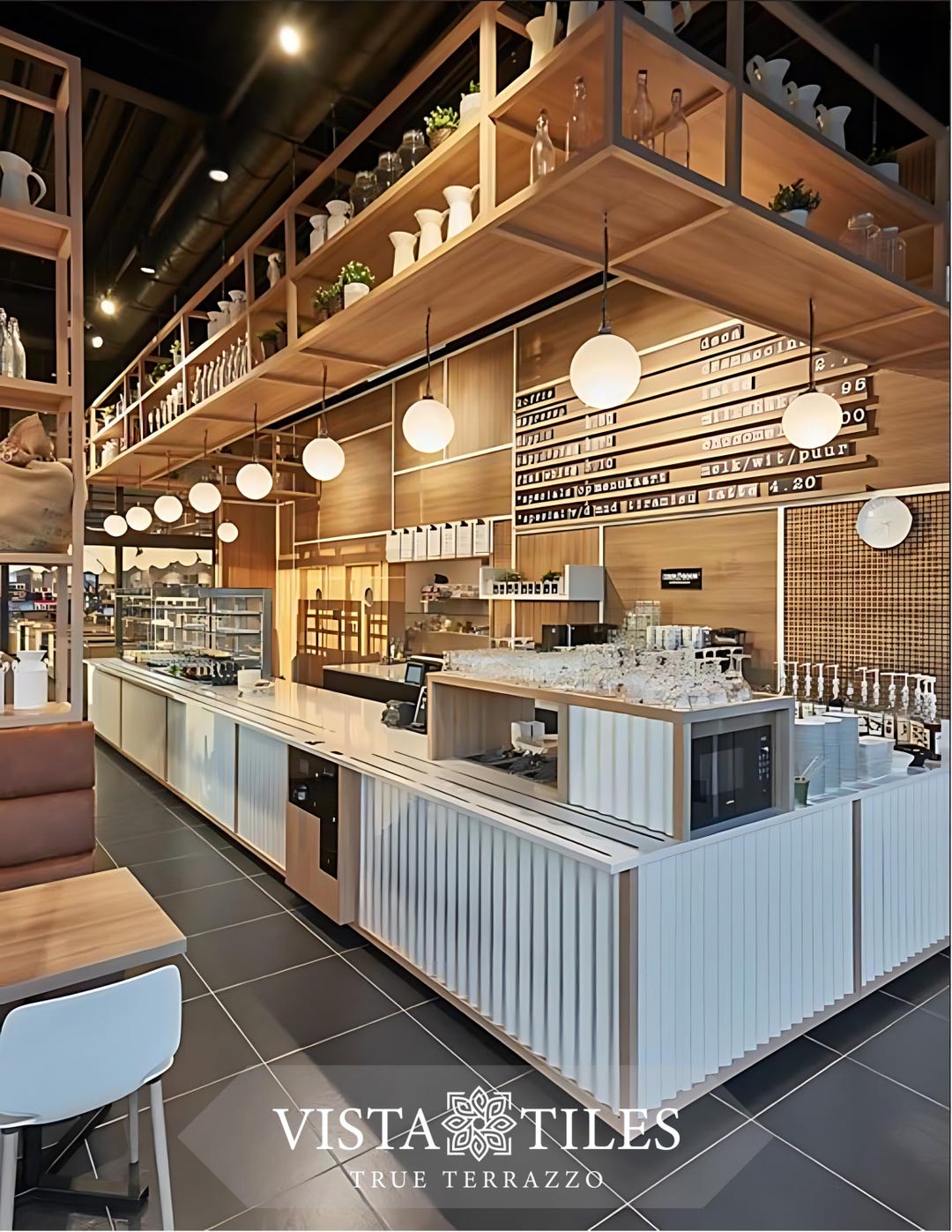 Bar Front White Ceramic Corrugated Tile , Concave Ceramic Tradition ...