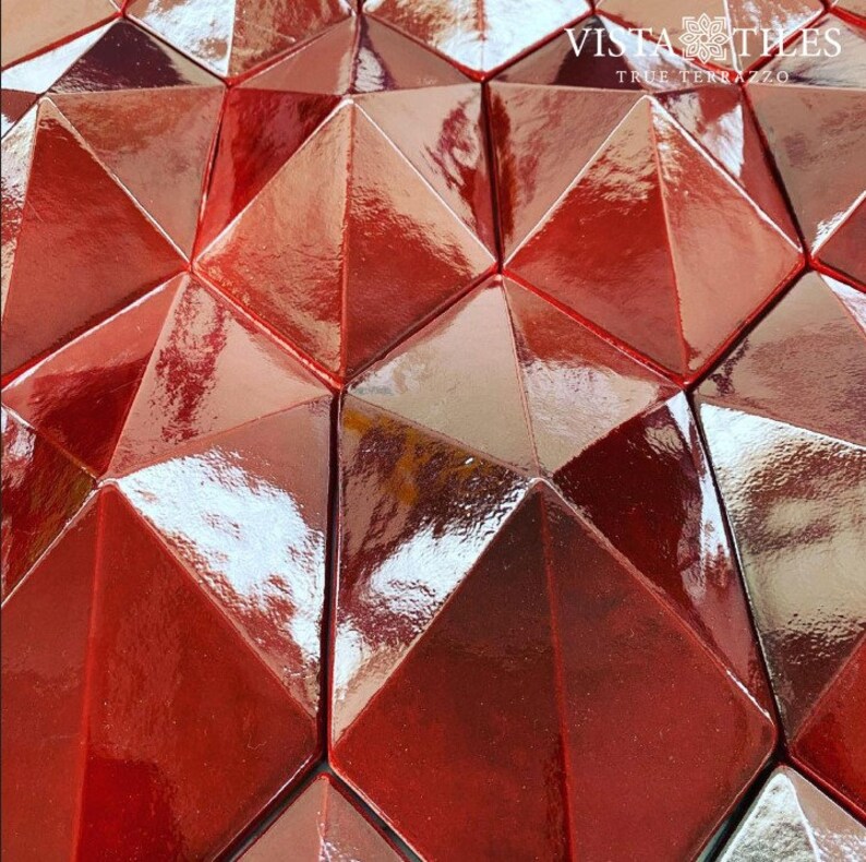 Diamonds Tiles,handmade Natural Clay Tile,diamond Red Ceramic Tile ...
