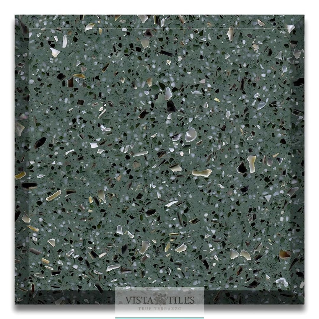 Exquisite Green Terrazzo Tiles , Customizable Terrazzo Slabs ...