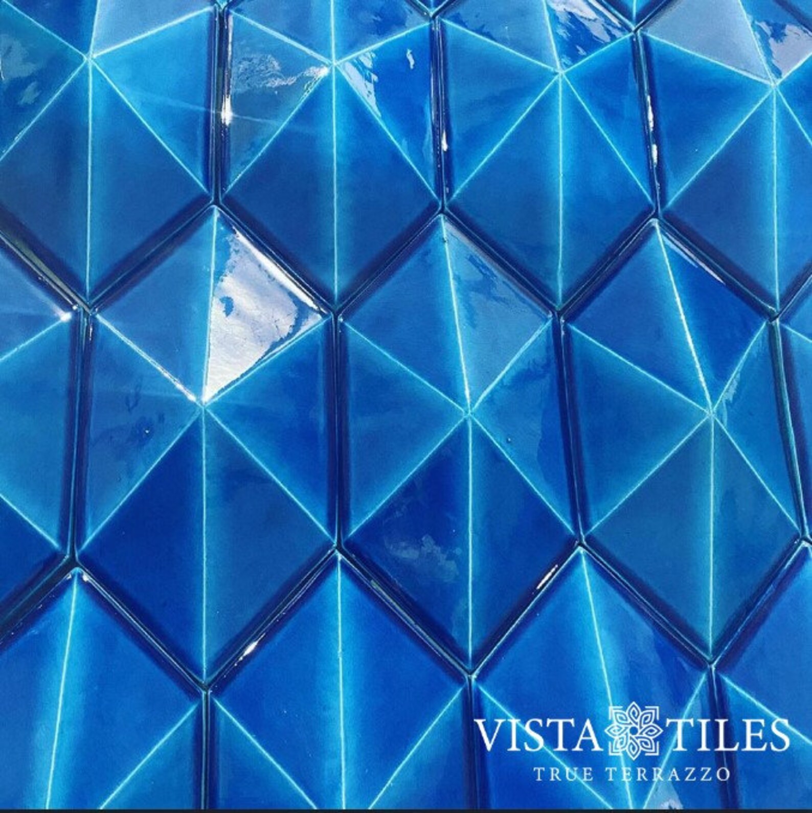 Diamonds Tiles,handmade Tile,natural Clay Tile,blue Ceramic Tile , Wall ...