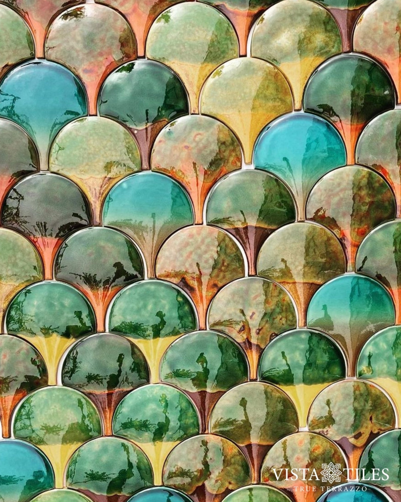 Multicolor Unique Ceramic Fish Scale Patterned Tile,special Tile ...