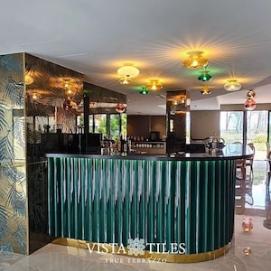 Bar Front Green Ceramic Corrugated Tile, Concave Tile,tradition ...