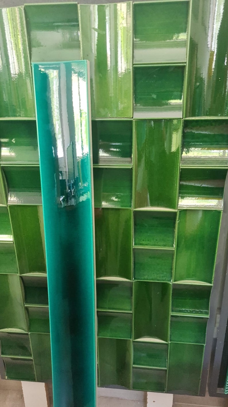 Bar Front Green Ceramic Corrugated Tile Ceramic - Etsy