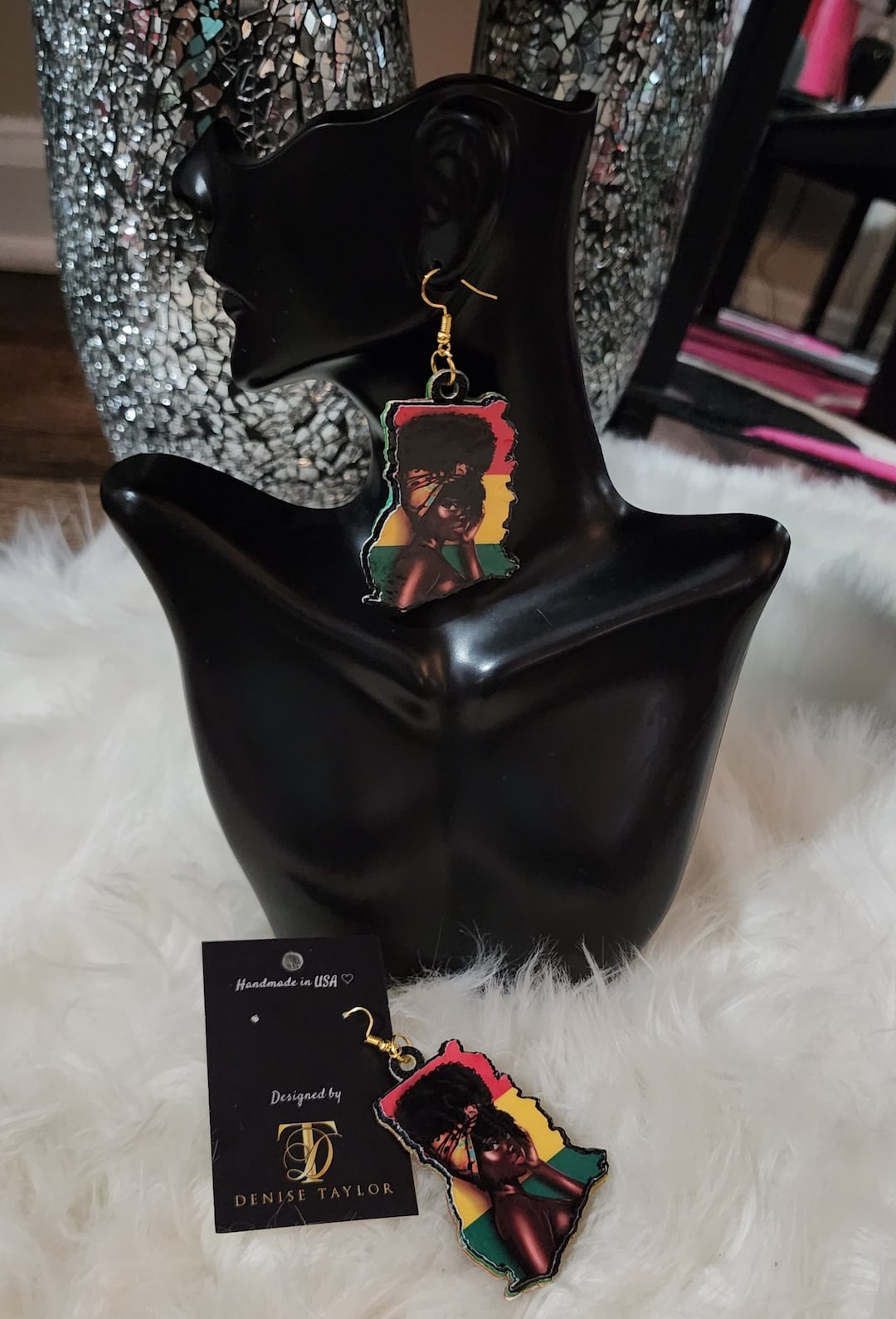 African Inspired Earrings- Afrocentric Earrings- Afro Earrings- African ...