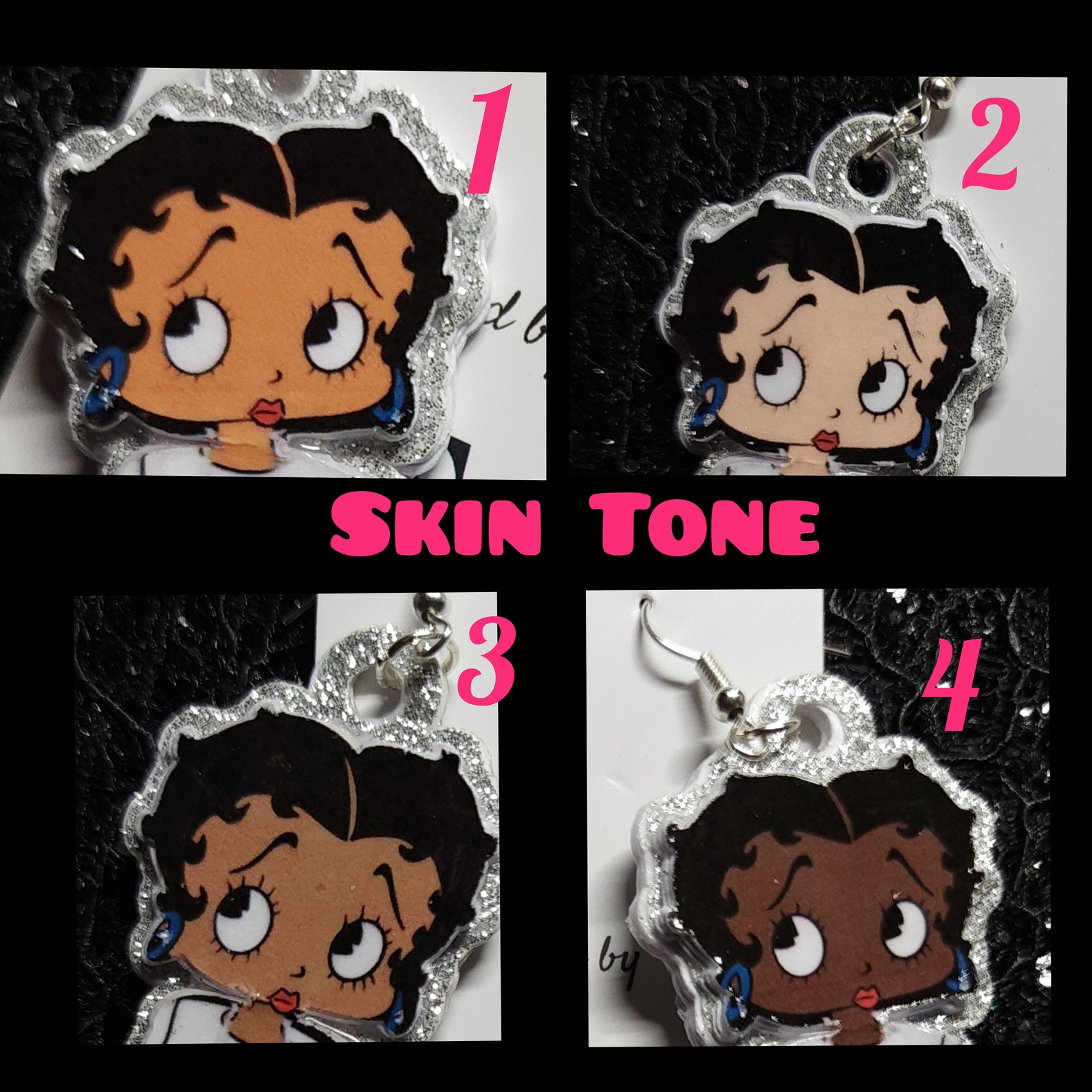 Handmade Betty Boop Pink Camouflage Dangle & Drop Earrings| Gifts for ...