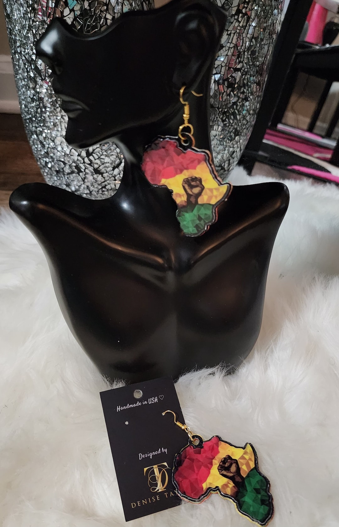 African Inspired Earrings- Afrocentric Earrings- Afro Earrings- African ...