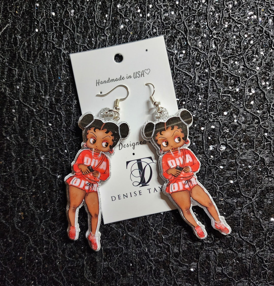 Handmade Betty Boop Red Diva Dangle & Drop Earrings| Gifts for Her ...