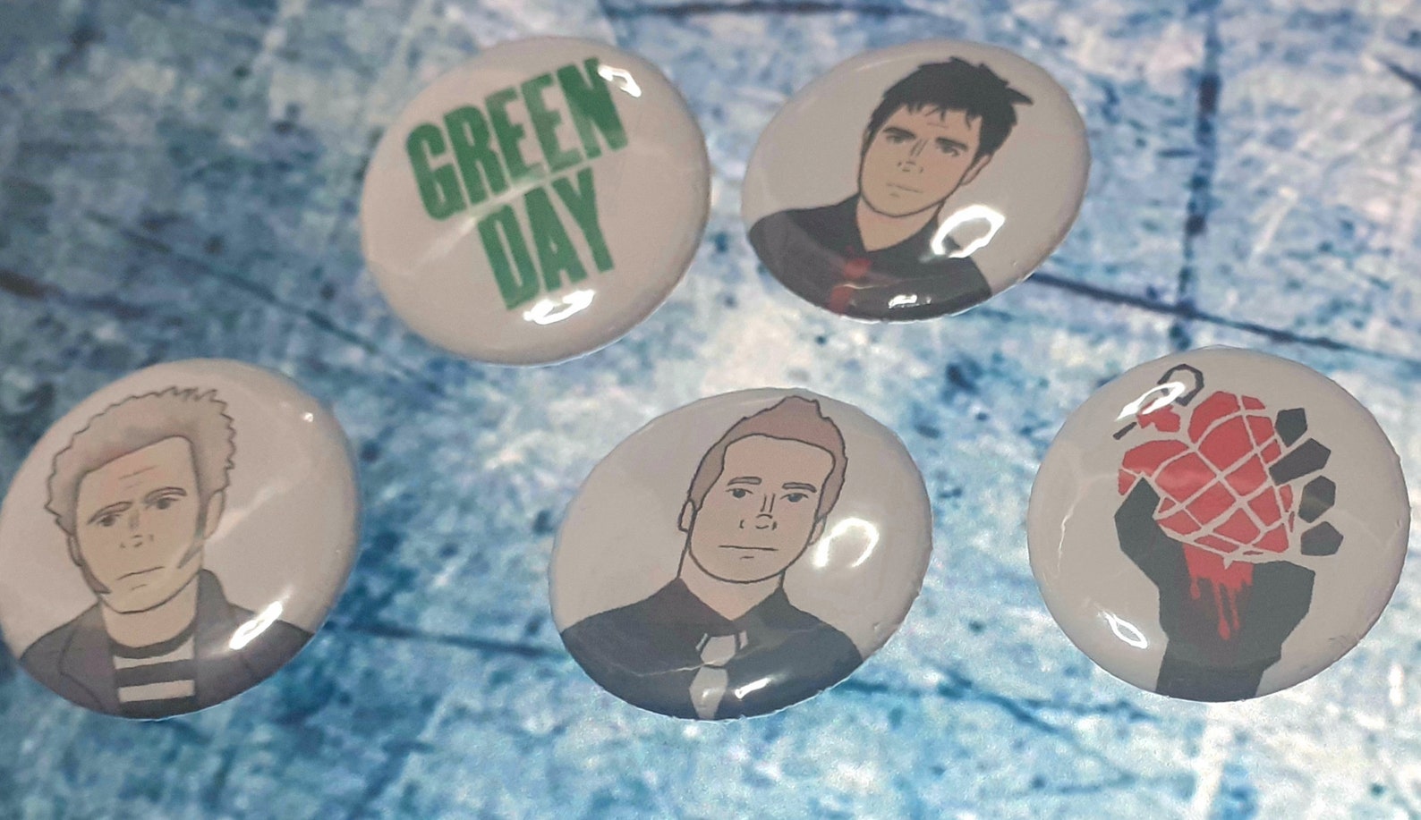 Green Day Band Pin Button Badges - Etsy UK