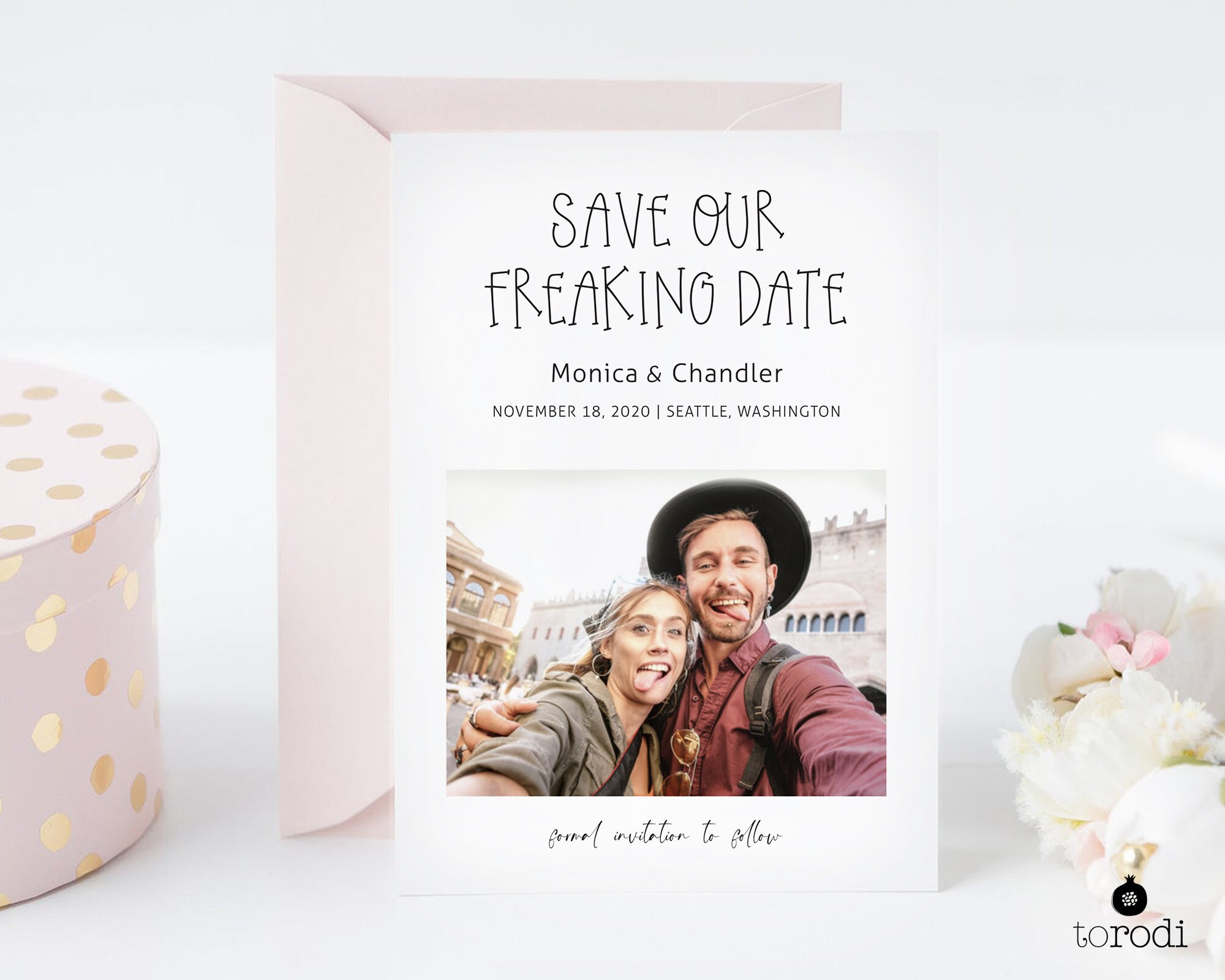 Funny save the date card with photo. Custom save the date. | Etsy