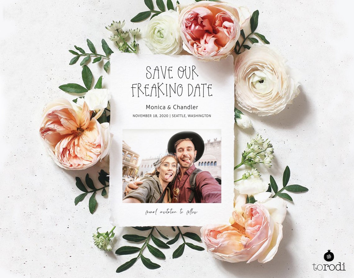 Funny save the date card with photo. Custom save the date. | Etsy