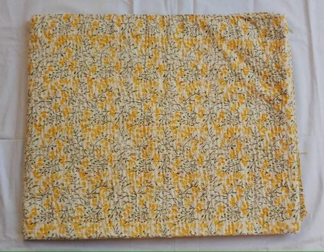 Yellow Floral Bedding Quilt Bed Cover Quilt Throw Bedding Throw ...