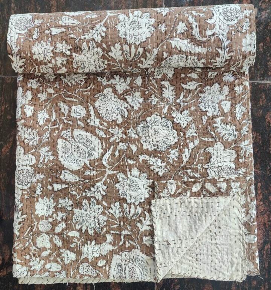 Kantha Indian Kanth Kantha Quilt Queen Kant Block Print - Etsy