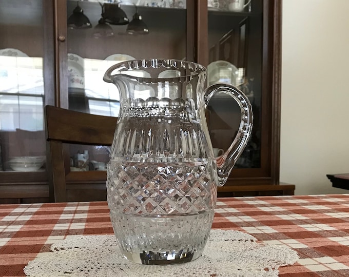 Vintage Crystal Water Pitcher - Etsy
