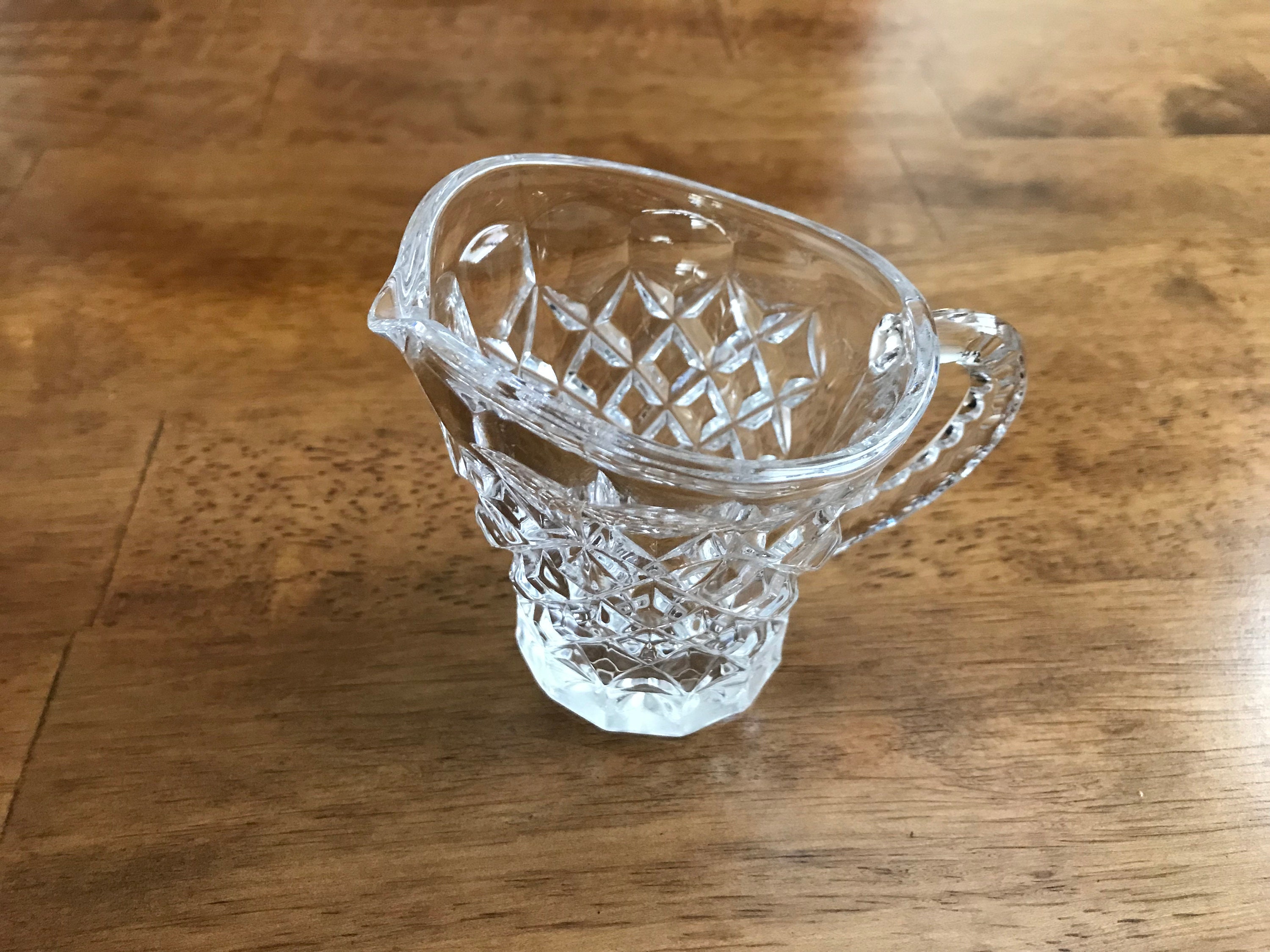 Small Pitcher Style Diamond Pattern Crystal Creamer - Etsy