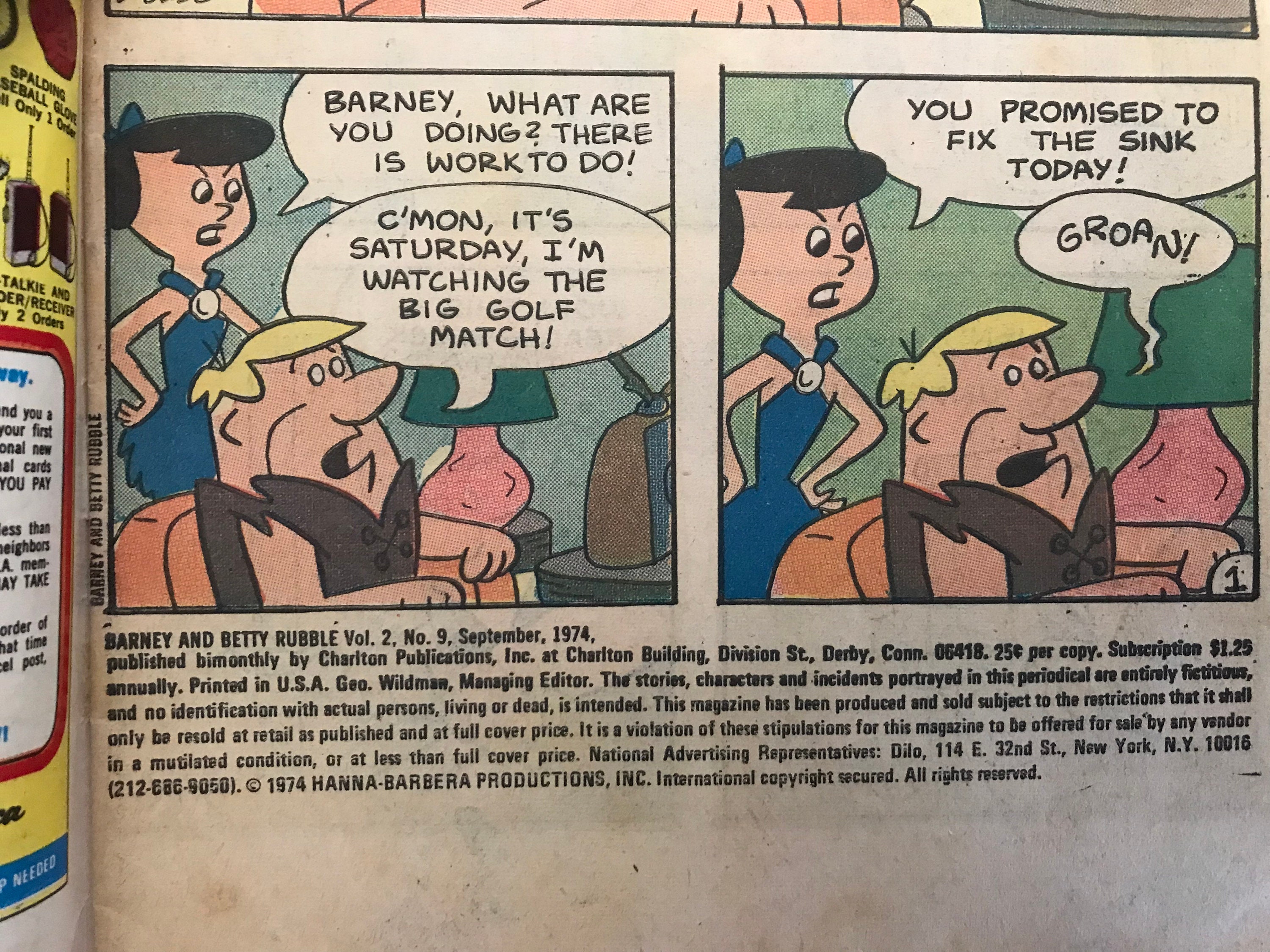 Charlton Comics The Flintstones Neighbors Barney And Betty Rubble Vol 2