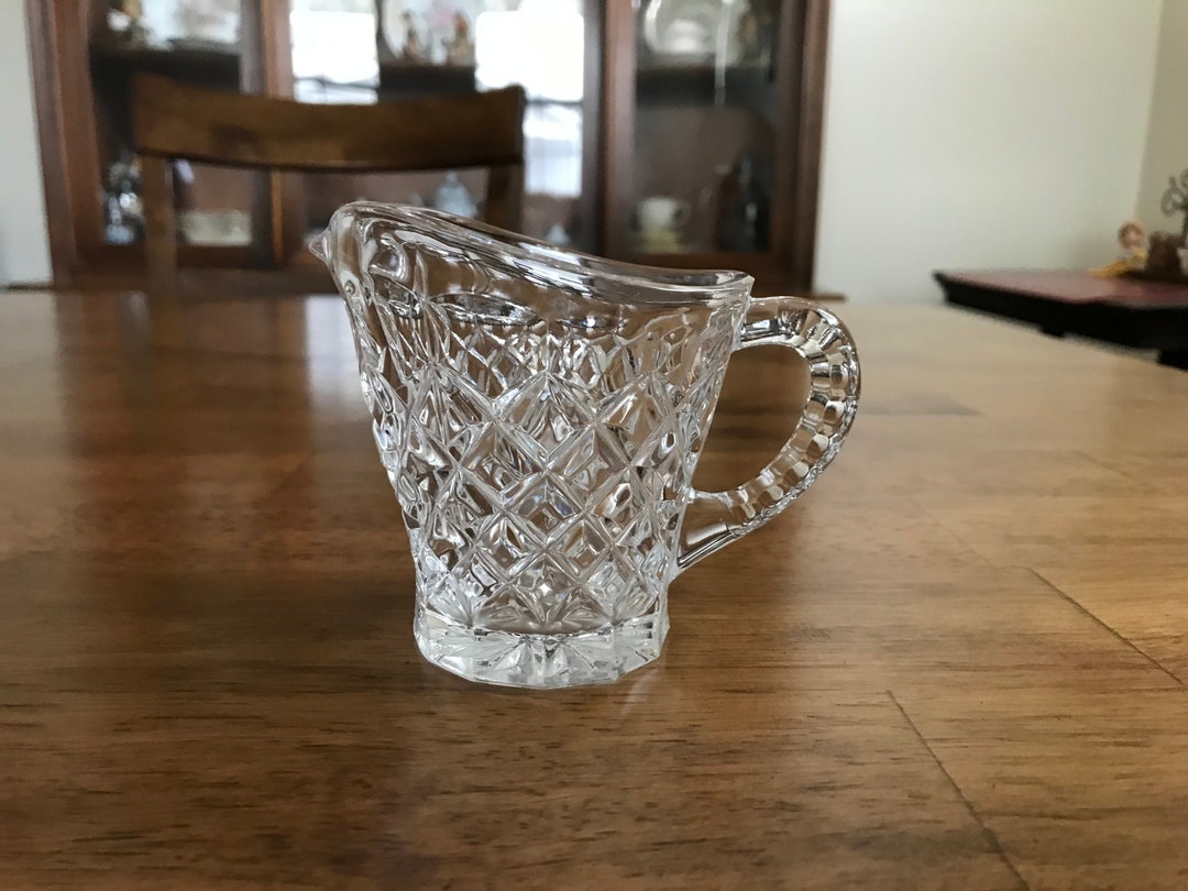 Small Pitcher Style Diamond Pattern Crystal Creamer - Etsy