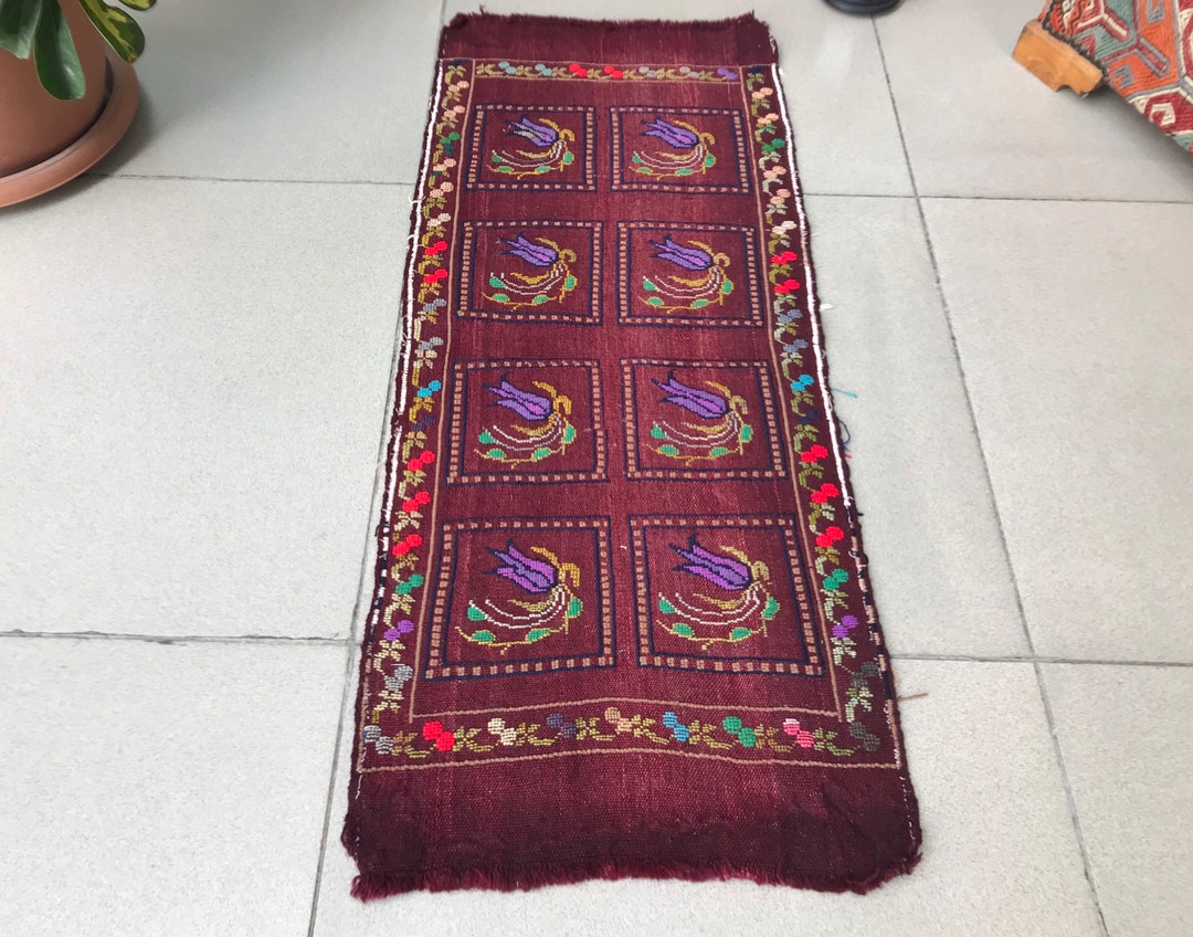 Antique Table Runner Romantic Tribal Kilim Rug Ethnic Art - Etsy