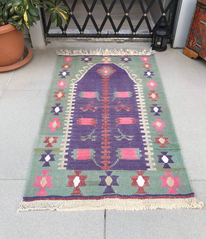 Pink Tribal Kilim Rug Small Vintage Shaman Meditation Rug - Etsy