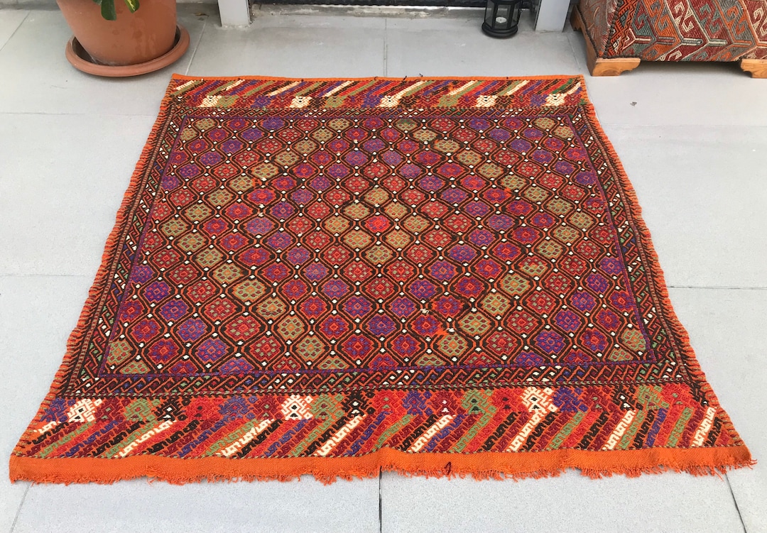 Sofrah Kilim Turkish Tribal Kilim Rug Nomadic S-antiq Rug Primitive ...