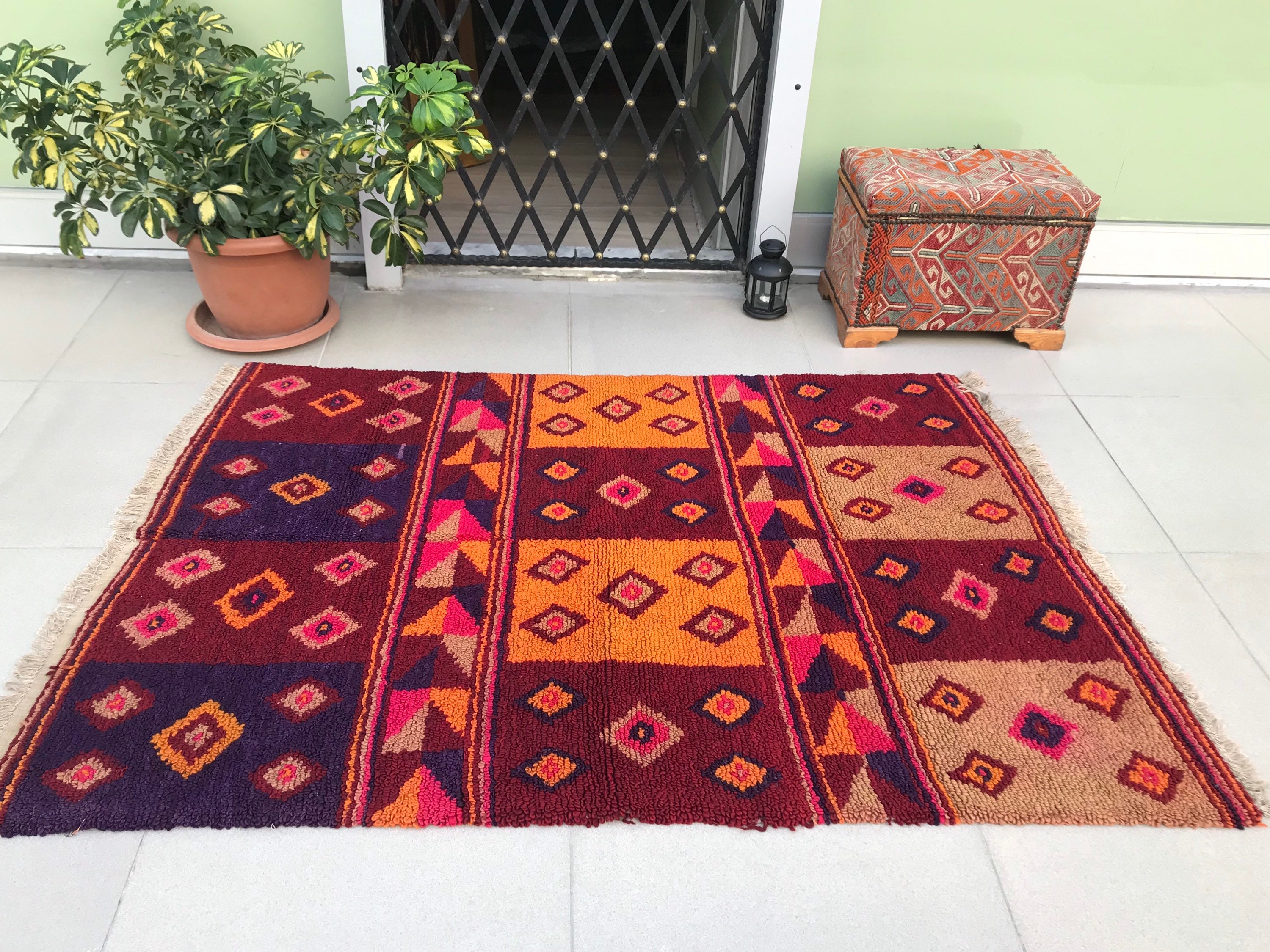 Turkish Tulu Rug Area Shaggy Oriental Rug Long Pile Tribal - Etsy