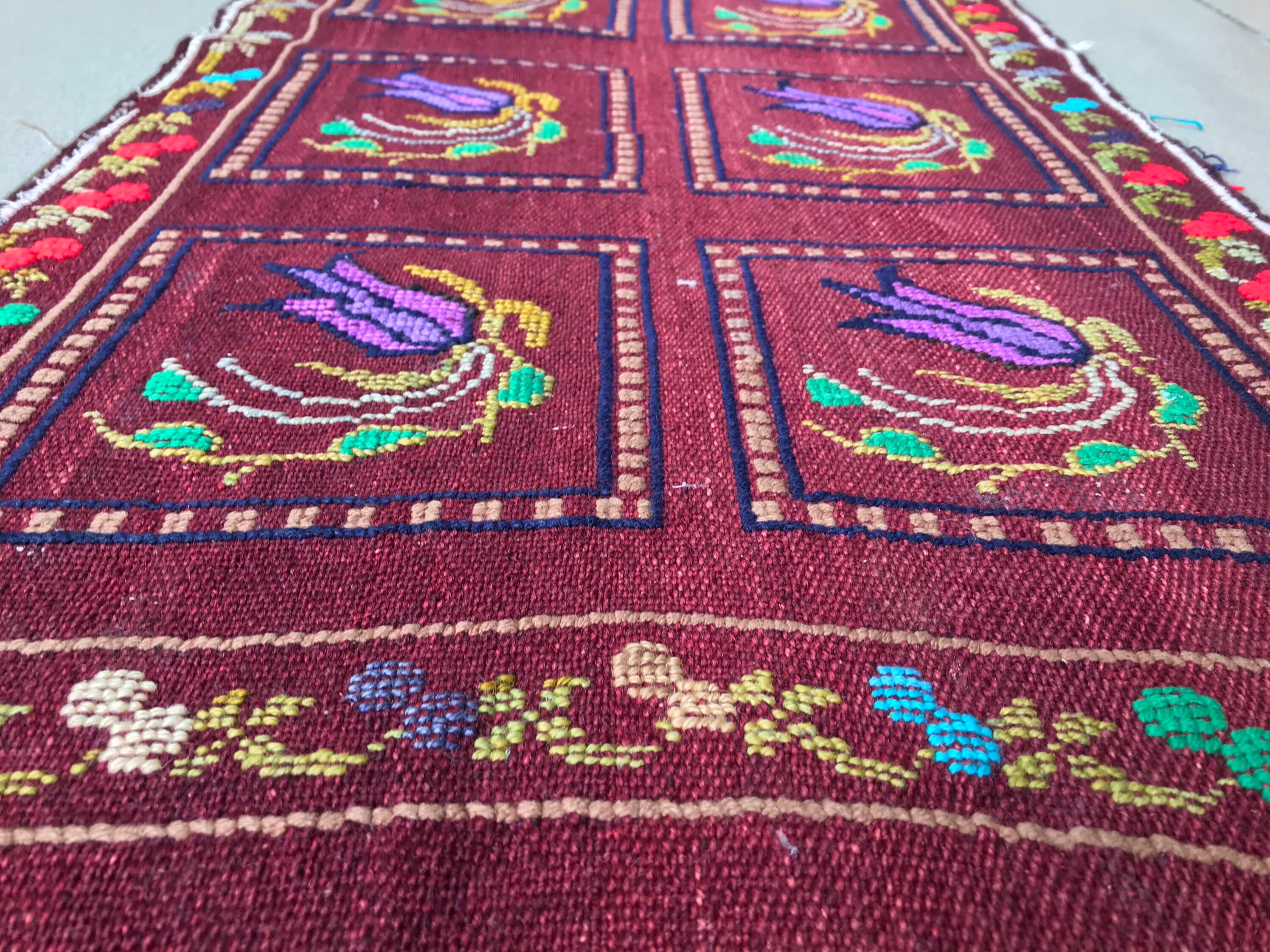 Antique Table Runner Romantic Tribal Kilim Rug Ethnic Art - Etsy