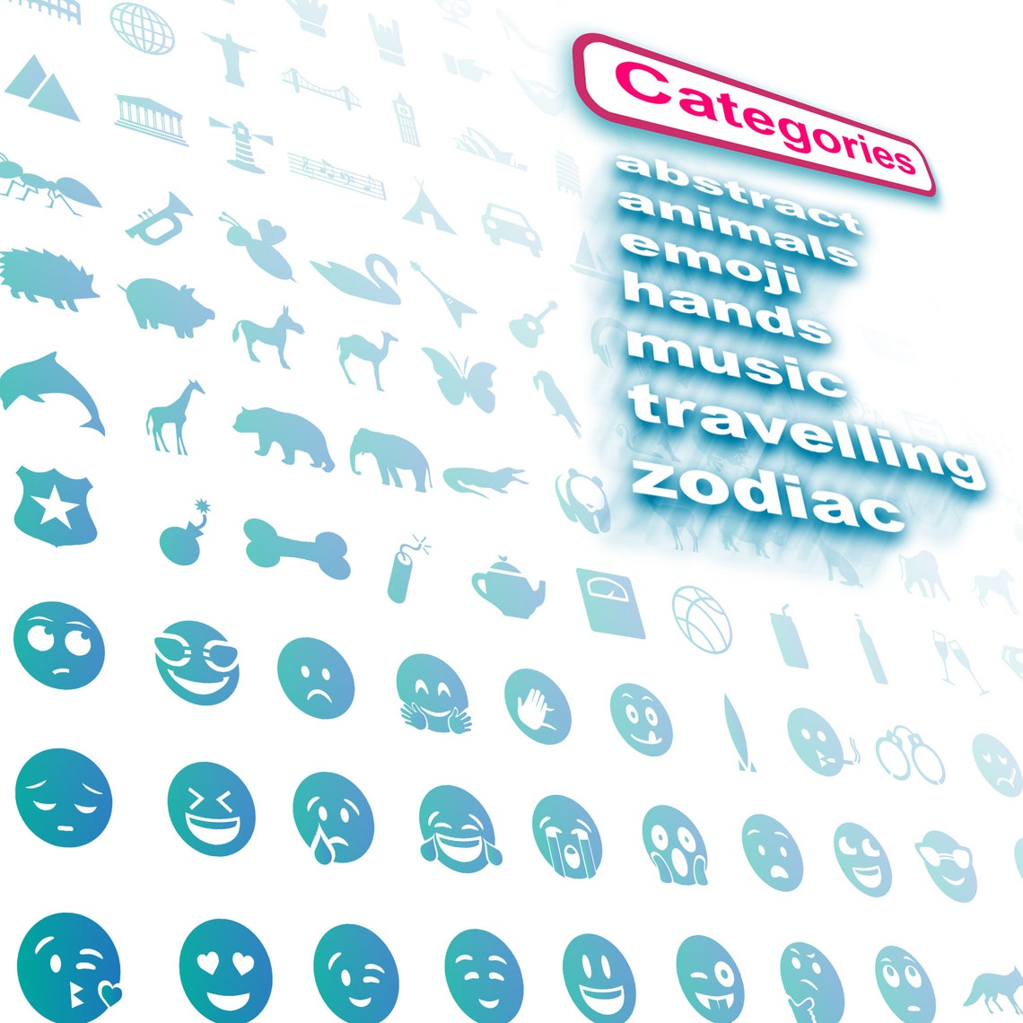 364 Minimal Vector Modern Gradient Icons INSTANT DOWNLOAD Png, Pdf - Etsy