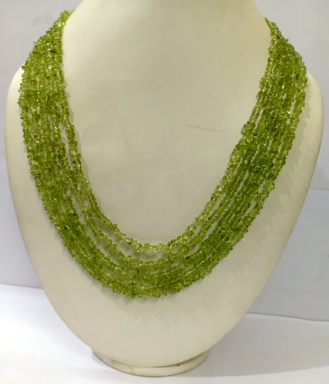 Peridot Nuggets Necklace, Natural Peridot Beaded Necklace, Finest ...
