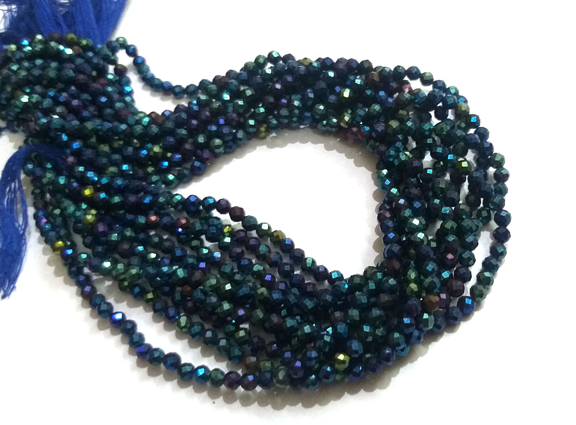 Black Spinel Mystic Beads, Indian Spinel Rondelle Faceted Loose Beads ...