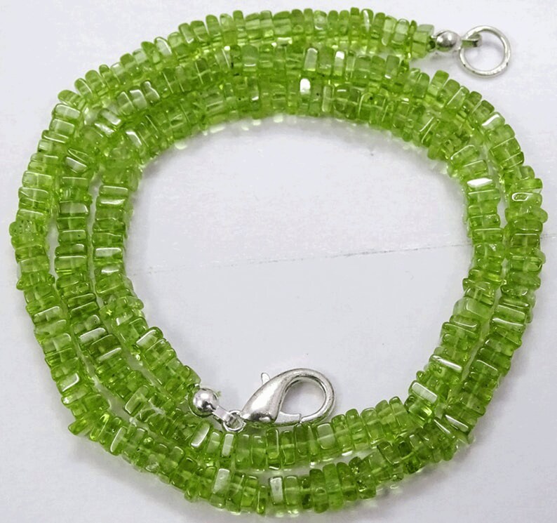 PERIDOT Square Necklace, Smooth Peridot Square Beads Jewelry, Natural ...