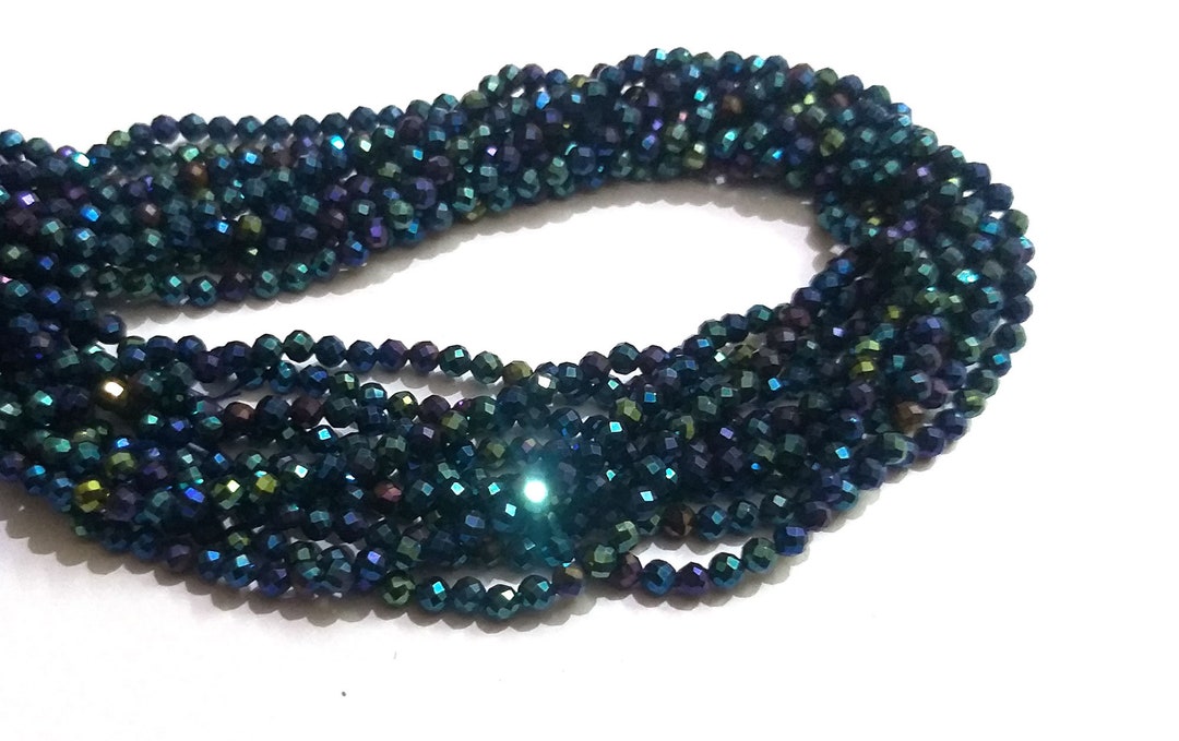 Black Spinel Mystic Beads, Indian Spinel Rondelle Faceted Loose Beads ...