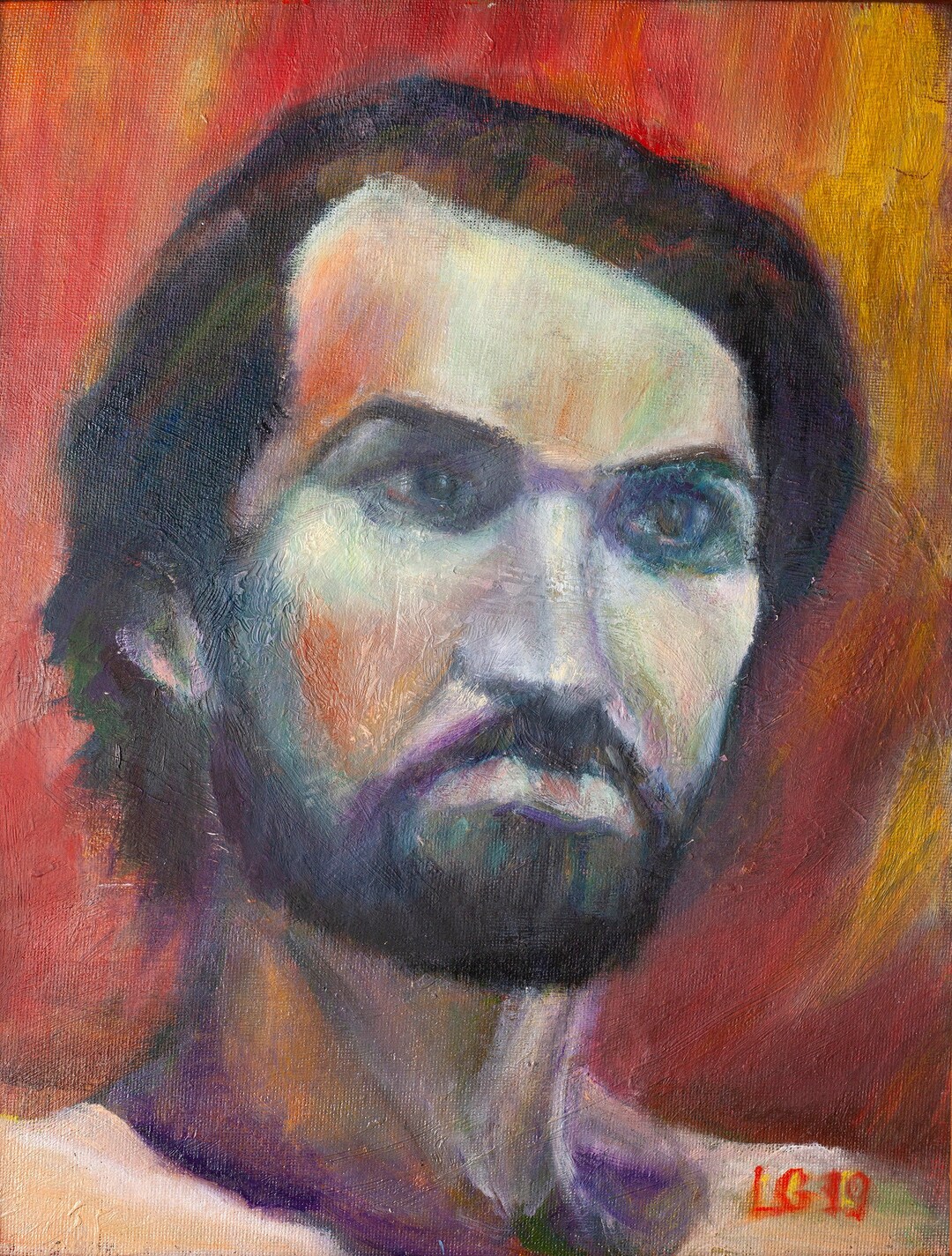Portrait of a Determined Young Man Original Oil Painting Impressionism ...