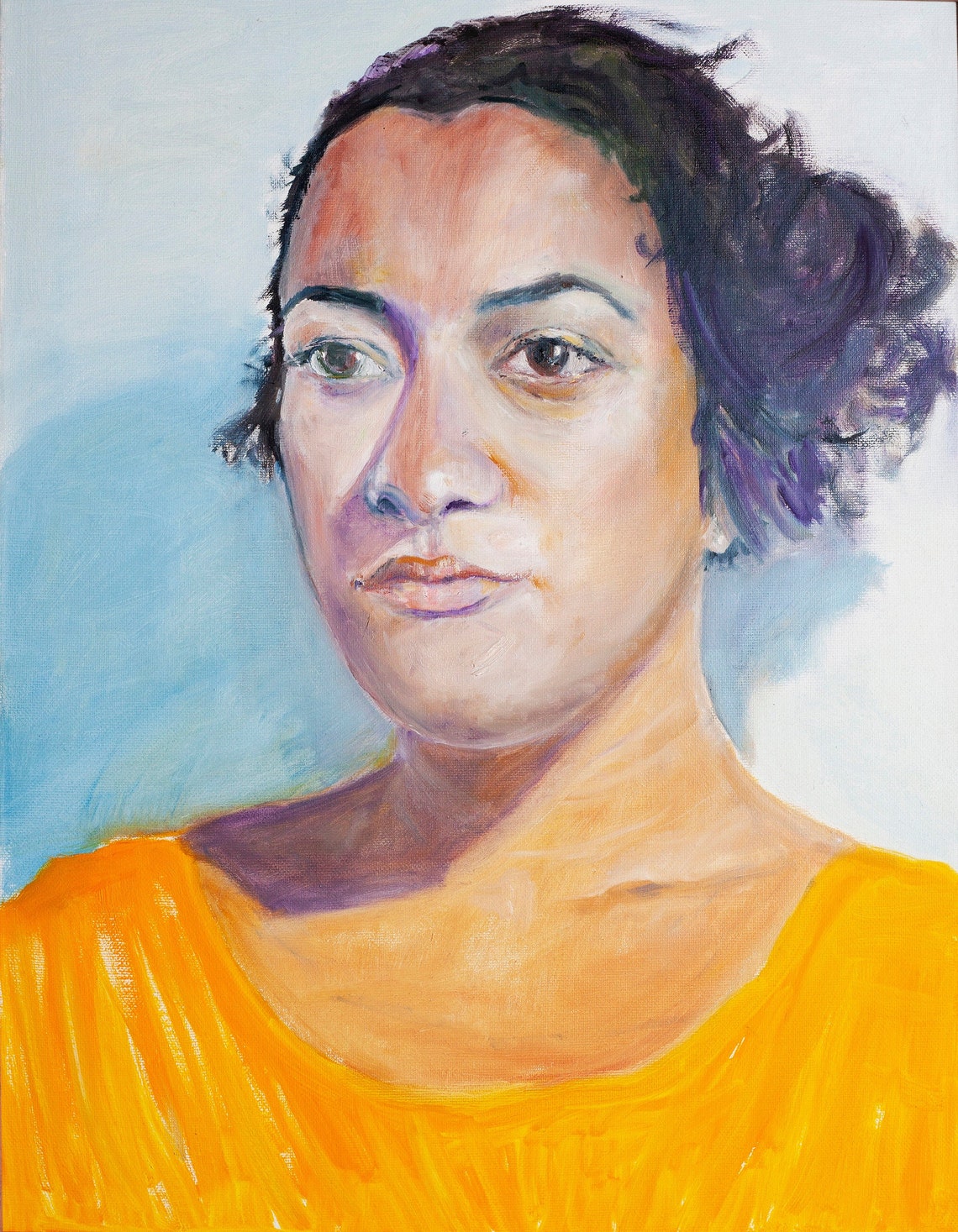 Girl in Yellow Portrait Original Oil Painting - Etsy