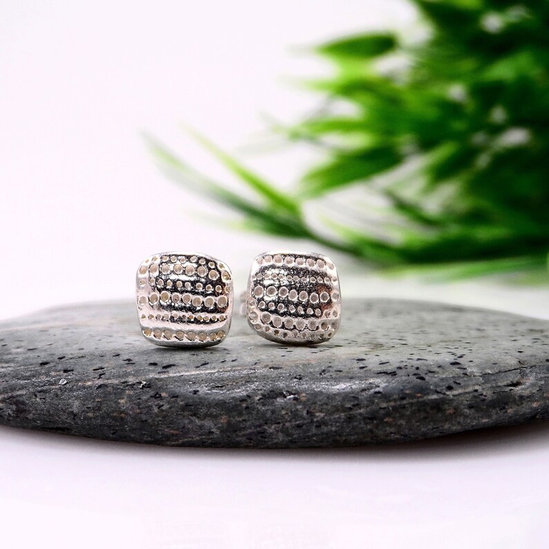 Boho Earring Studs Silver Stud Earrings Bohemian Small Earring - Etsy