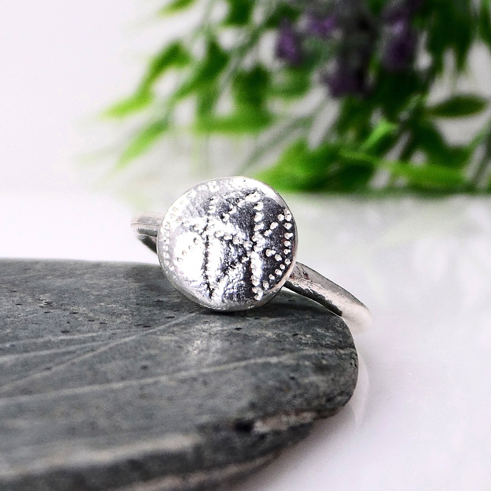 Silver Disc Ring Boho Ring Dainty Ring for Women Boho Jewelry | Etsy
