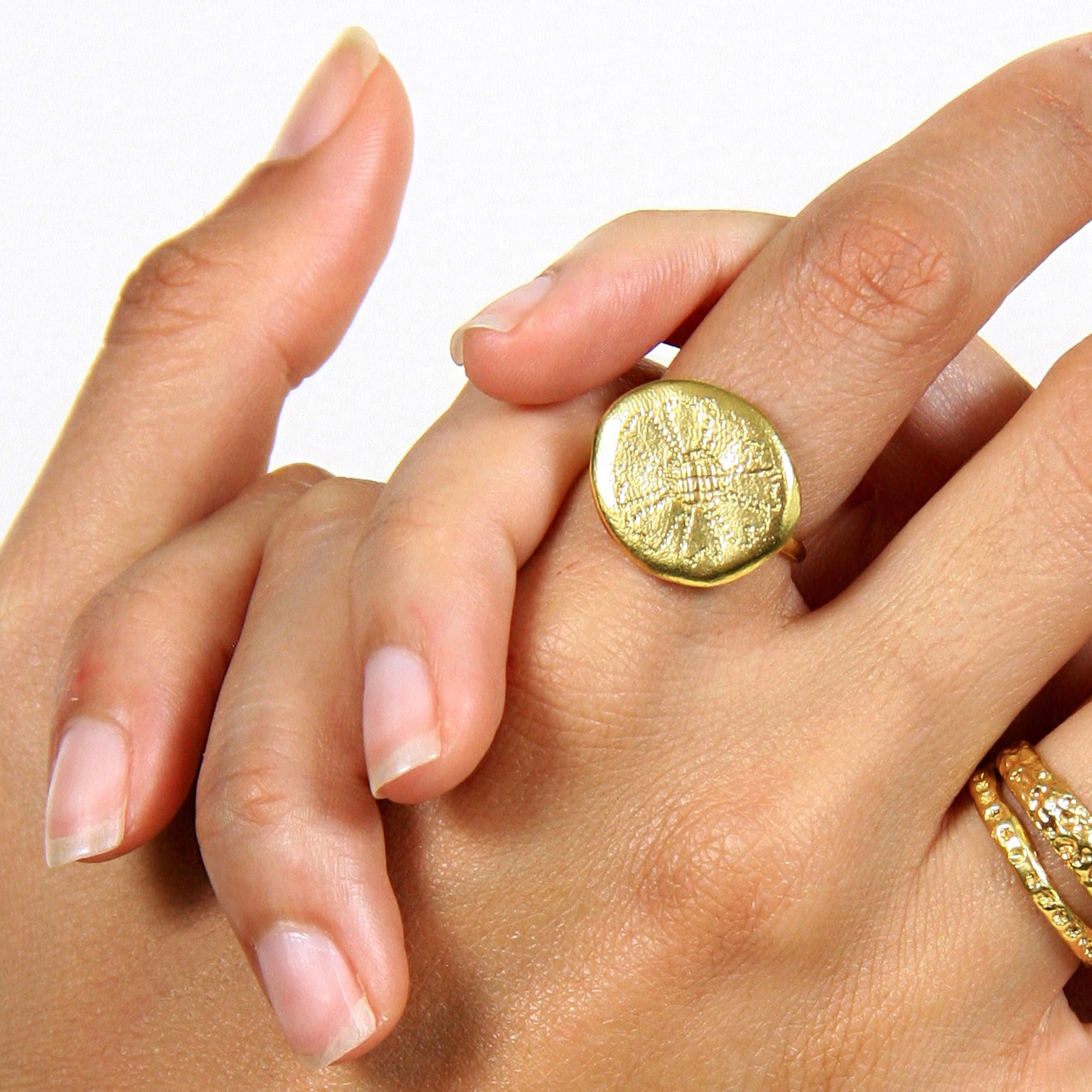 Simple Gold Flower Ring Daisy Ring Gold Blossom Ring Boho | Etsy