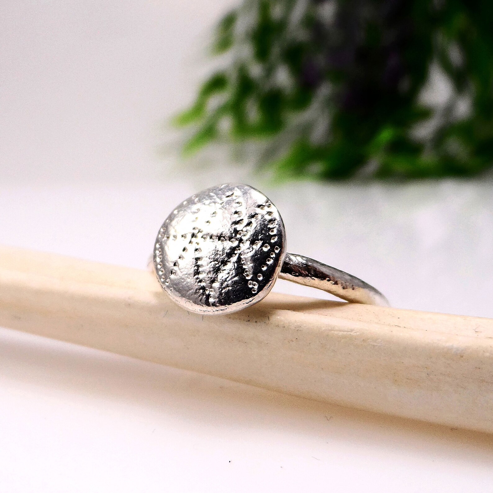 Silver Disc Ring Boho Ring Dainty Ring for Women Boho Jewelry | Etsy