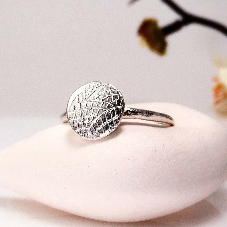 Sterling Silver Disc Ring Round Disc Ring for Women Dainty - Etsy