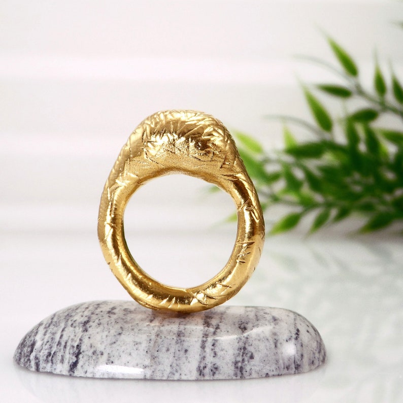 Chunky Gold Ring Organic Textured Ring Gold Dome Ring Heavy | Etsy