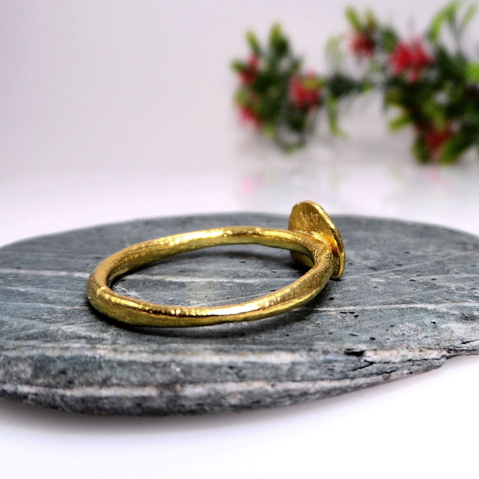 Dainty Gold Stacking Ring Gold Disc Ring Delicate Gold Ring - Etsy