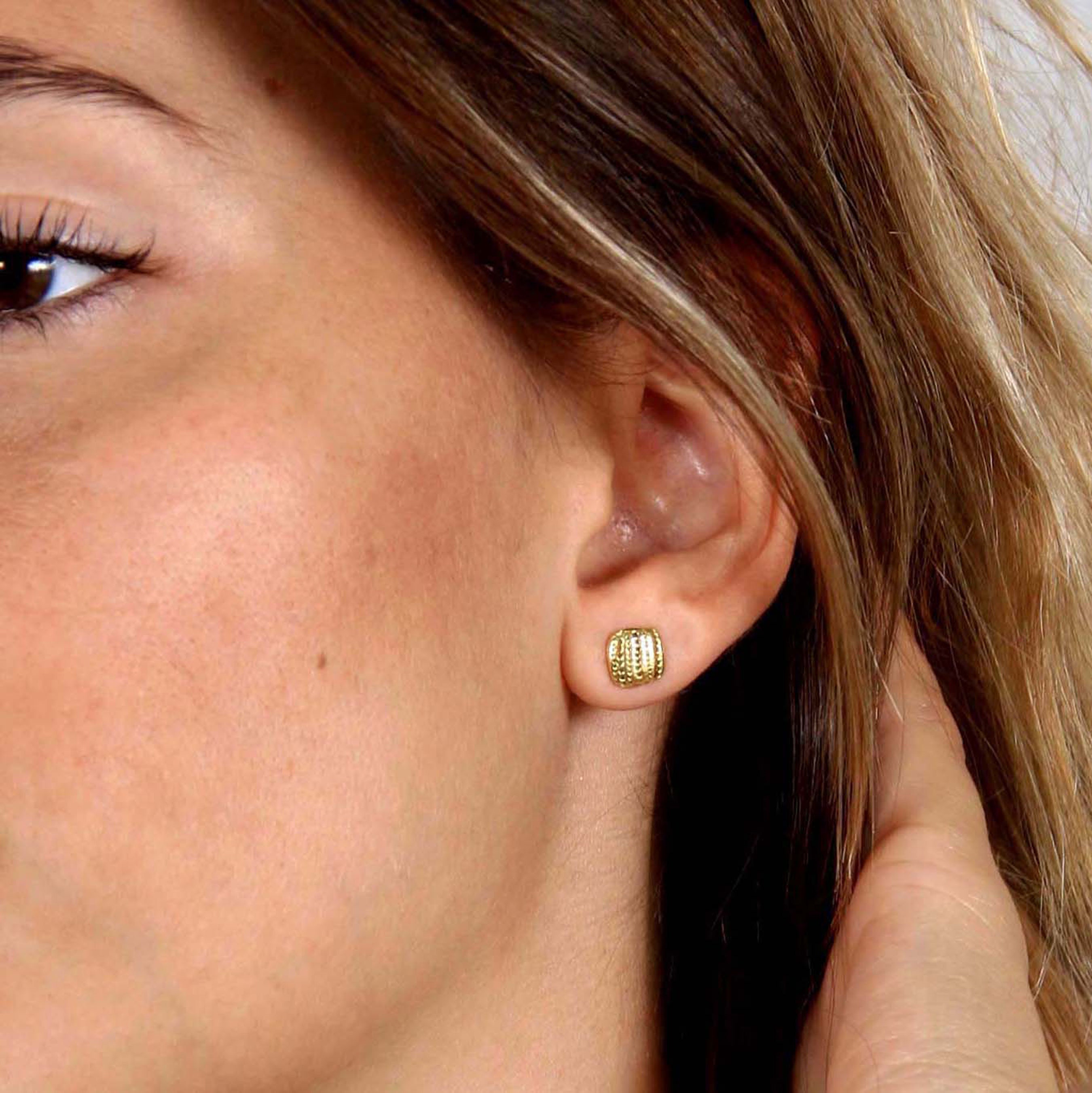 Boho earring studs Gold stud earrings Bohemian small earring | Etsy