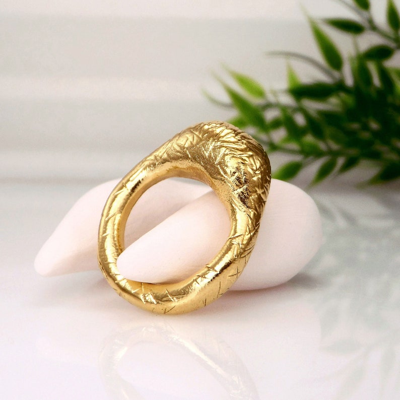 Chunky Sterling Silver Ring Organic Textured Ring Chunky Dome - Etsy