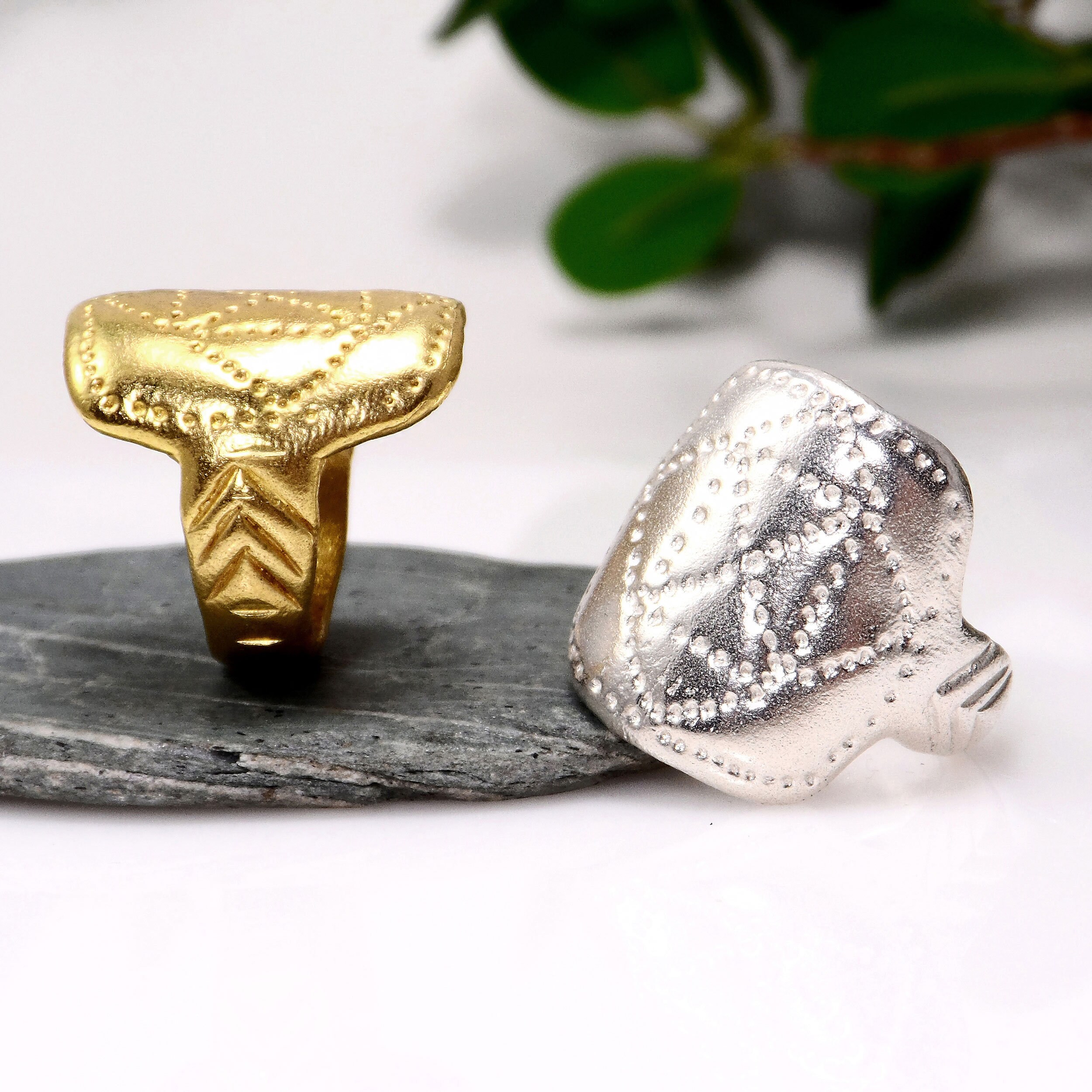 Chunky gold statement ring Big geometric ring Ethnic boho | Etsy