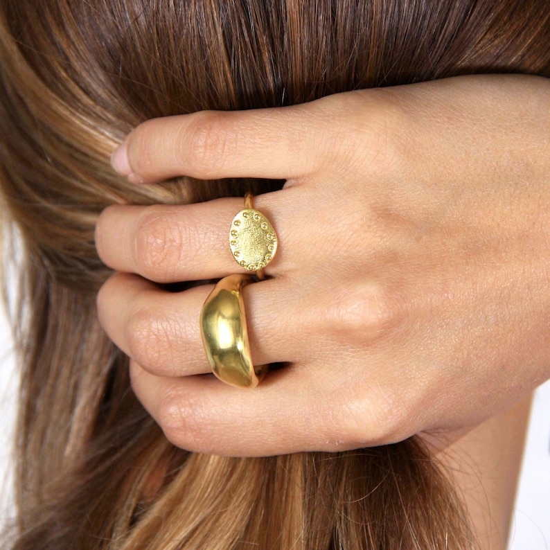 Chunky gold ring Organic big ring Heavy ring Statement ring | Etsy