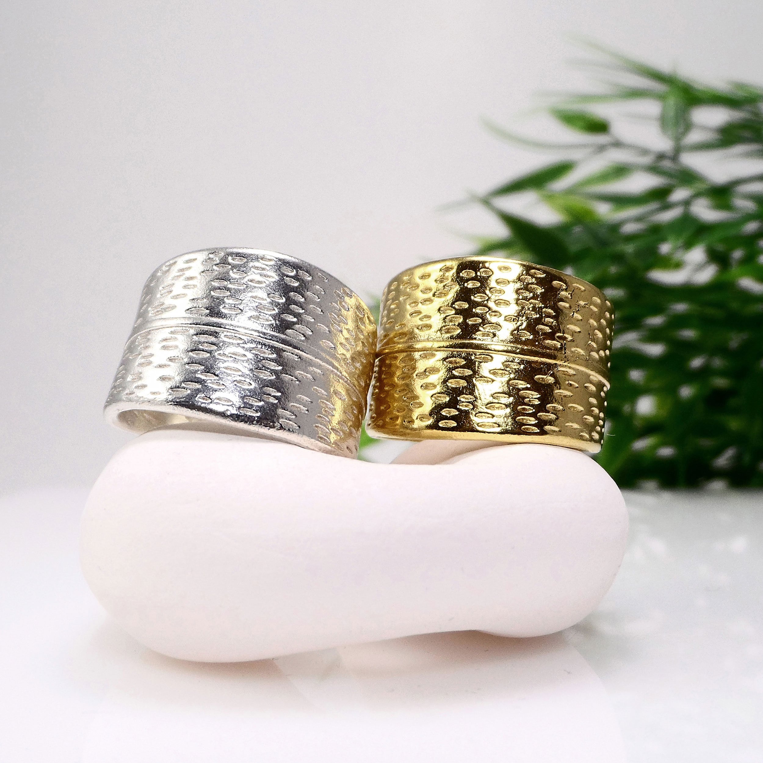 Wide gold band ring Gold boho ring Gold cigar band ring | Etsy