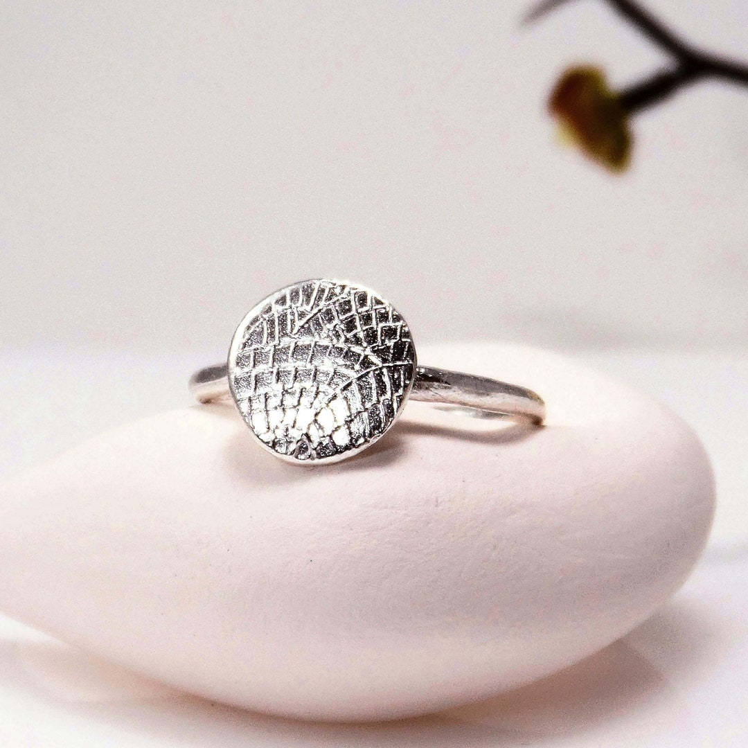 Sterling Silver Disc Ring Round Disc Ring for Women Dainty Silver Ring ...