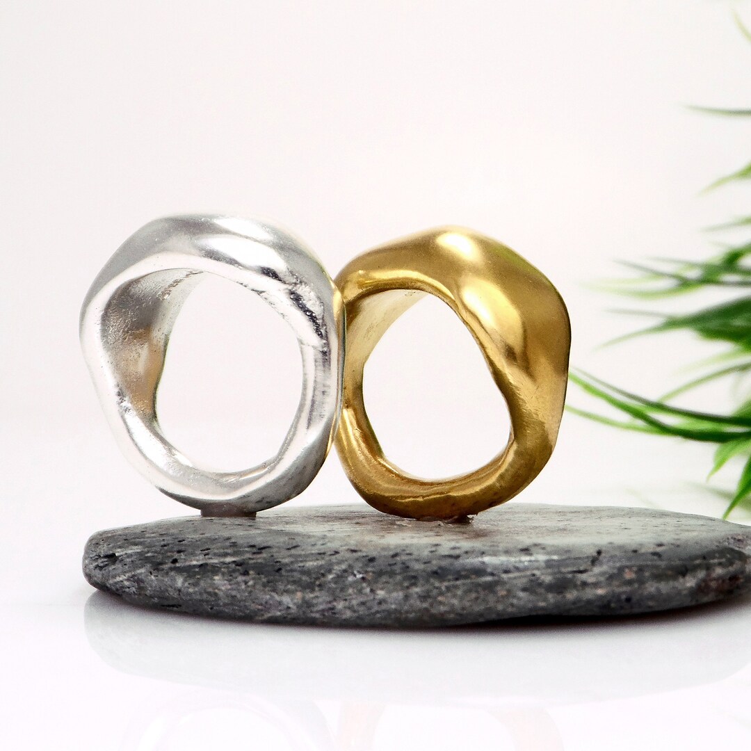 Chunky Sterling Silver Ring Solid Silver Ring Organic Big Ring - Etsy