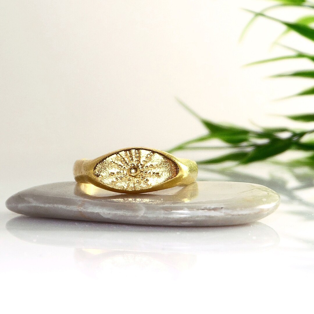 Gold Sun Signet Ring Pinky Sun Ring Ancient Signet Ring Sun Symbol Ring ...